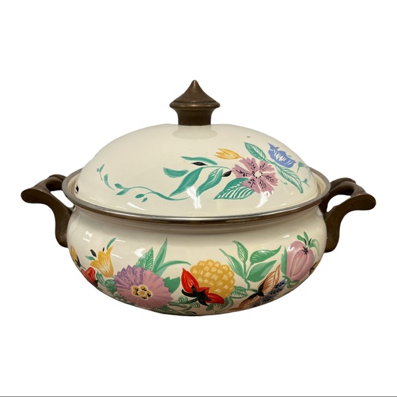 Asta | Kitchen | Asta Enamelware Dutch Oven Floral Vintage Pot Cookware ...